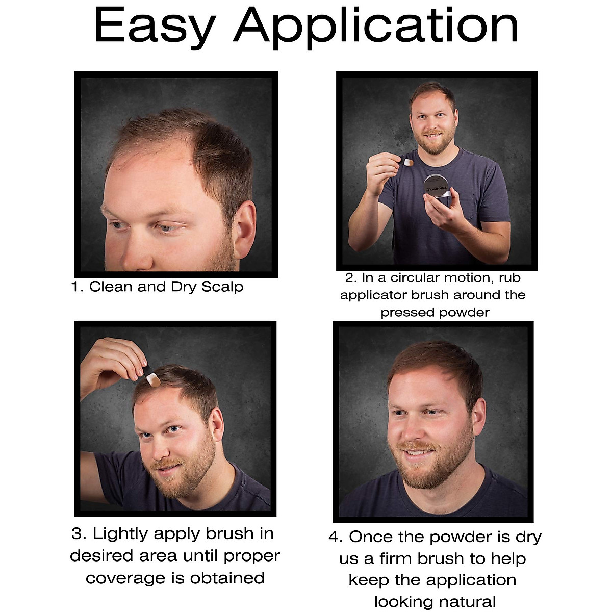 Thicken It 100% Scalp Coverage Hair Powder - MEDIUM BROWN - Talc-Free .32 oz. Water Resistant Hair Loss Concealer for men and women. Naturally Thicker Than Hair Fibers & Spray Concealers