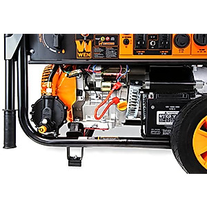 WEN DF1100X 11000-Watt Electric Start Portable Generator with Wheel Kit and CO Shutdown Sensor, Black