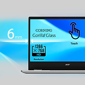 Acer Chromebook Spin 314 Convertible Laptop | Intel Pentium Silver N6000 | 14" HD Corning Gorilla Glass Touch Display | 4GB LPDDR4X | 128GB eMMC | Intel Wi-Fi 6 AX201 | Chrome OS | CP314-1H-P9G7