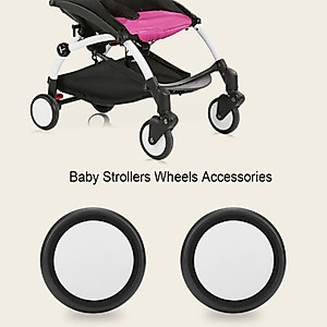 Stroller Wheel, Stroller Wheel Accessory Wheels Replacement for Yoya/Vovo Wheel Kids Carriage with Tools(A Pair of Rear Wheels)