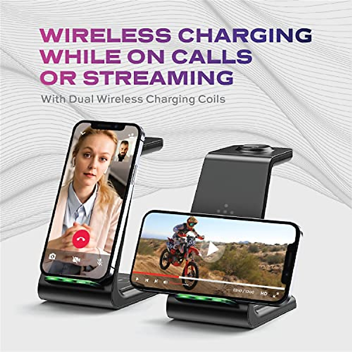 Statik 3 in 1 Wireless Charger Wireless Charging Station Compatible with iPhone iWatch AirPods 10W Fast Charging Qi Wireless Charger for Samsung Phone