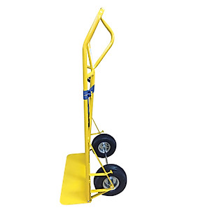 Vestil HTWL-600-PN Steel Hand Truck Wide Load Pneumatic Wheels 600 Lb. Capacity Yellow