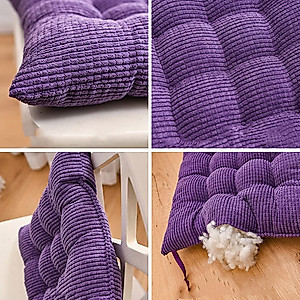 Hausadler Comfortable Chair Cushion with Ties for Dining Living Room, Kitchen, Office, Floor, Soft Corduroy Seat Pads 14"x14"