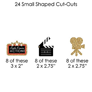 Big Dot of Happiness Red Carpet Hollywood - Movie Night Party DIY Decorations - Clothespin Garland Banner - 44 Pieces