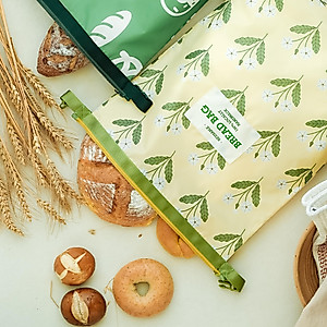 DOMROSA 2 Packs Reusable Bread Bags For Homemade Bread,Waterproof Bread Bags,Bread Storage,Sourdough Bread Bags,Freezer Storage Bag, Container, Fresh Keeping Extra Large Bags, Food Bag