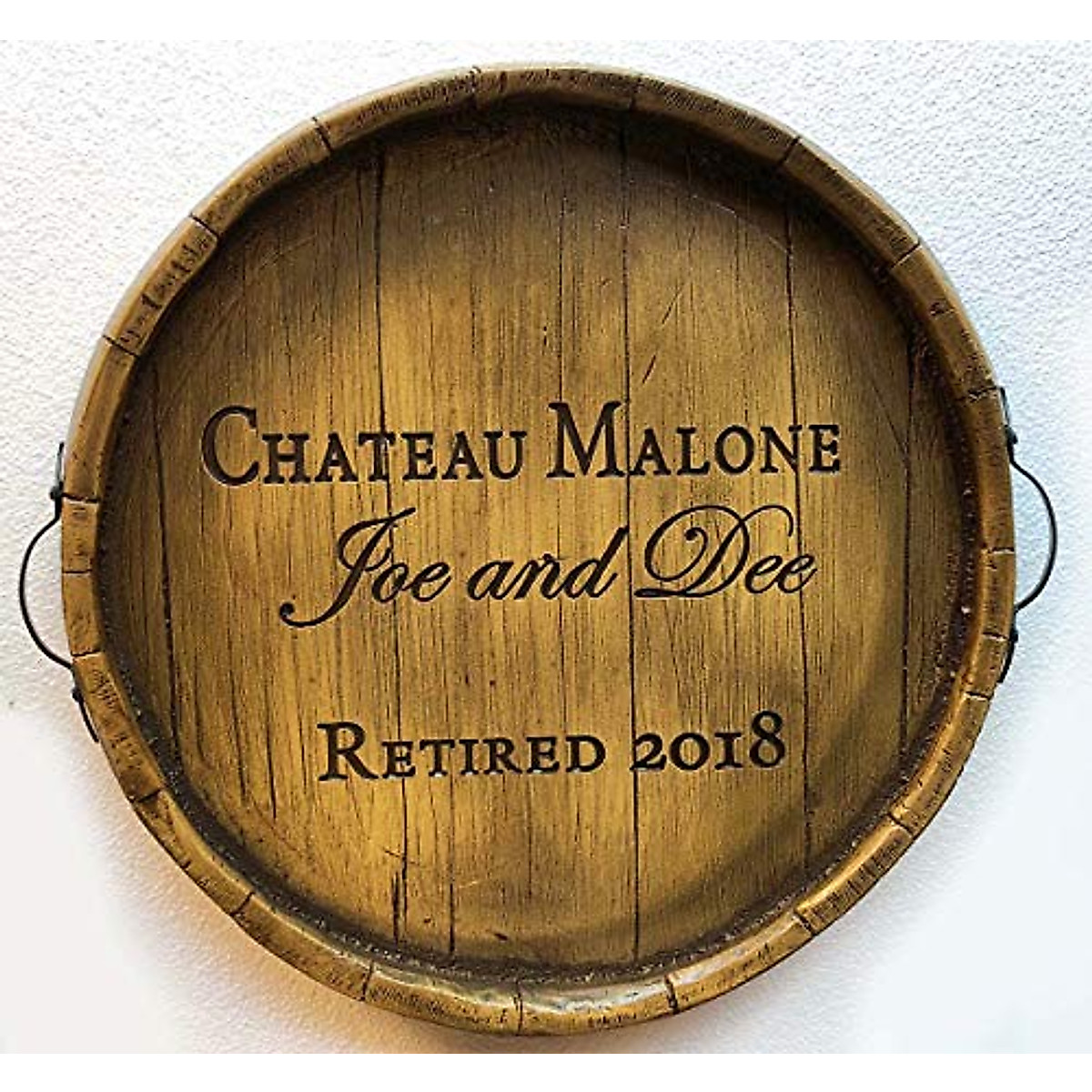 Wine Barrel Serving Tray Personalized