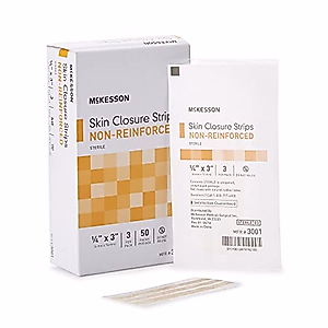 McKesson Skin Closure Strips, Sterile, Non-Reinforced, 1/4 in x 3 in, 50 Count