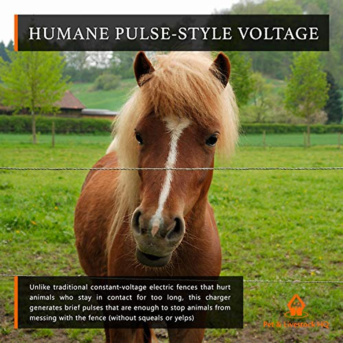 Solar Powered Electric Fence Charger - 2 Mile Solar Panel Energizer for Livestock - Solar Fencer Battery Powered Hot Wire Fencing - Protect Horses, Cattle, Sheep, Goats, Pets