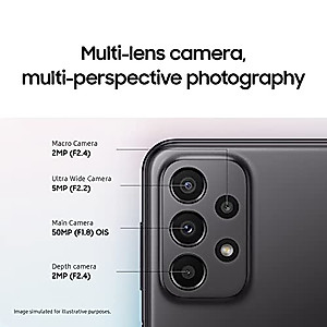 SAMSUNG Galaxy A23 5G A Series Cell Phone, Factory Unlocked Android Smartphone, 64GB, Wide Lens Camera, 6.6” Infinite Display Screen, Long Battery Life, US Version, 2022, Black