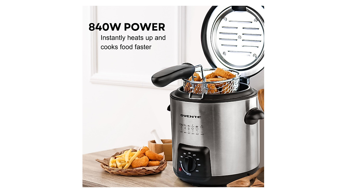 OVENTE Electric Deep Fryer 0.9L Capacity – Compact & Safe Frying