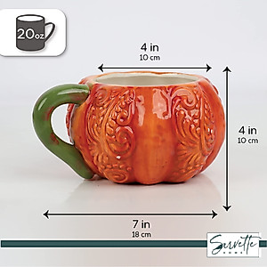 Servette Home Funny Ceramic Coffee Mugs Food Theme (Pumpkin)