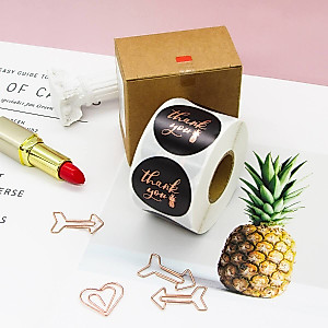 Thank You Stickers , 600 pcs 1.57inch Rose Gold Foil Thank You Labels for Small Business, Wedding, Birthday, Party