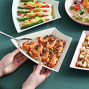 ARFUKA Salad Servers Stainless Steel Salad Serving Set Salad Spoon and Fork Set Kitchen Cooking Utensil Cutlery Gifts Silver, Set of 6