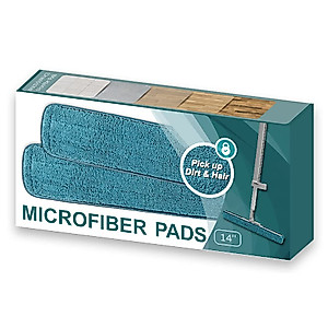 JDlife Microfiber Roller Mop Pads 2-Pack - 2 pcs 14" Replacement Washable Pads for Floor Cleaning