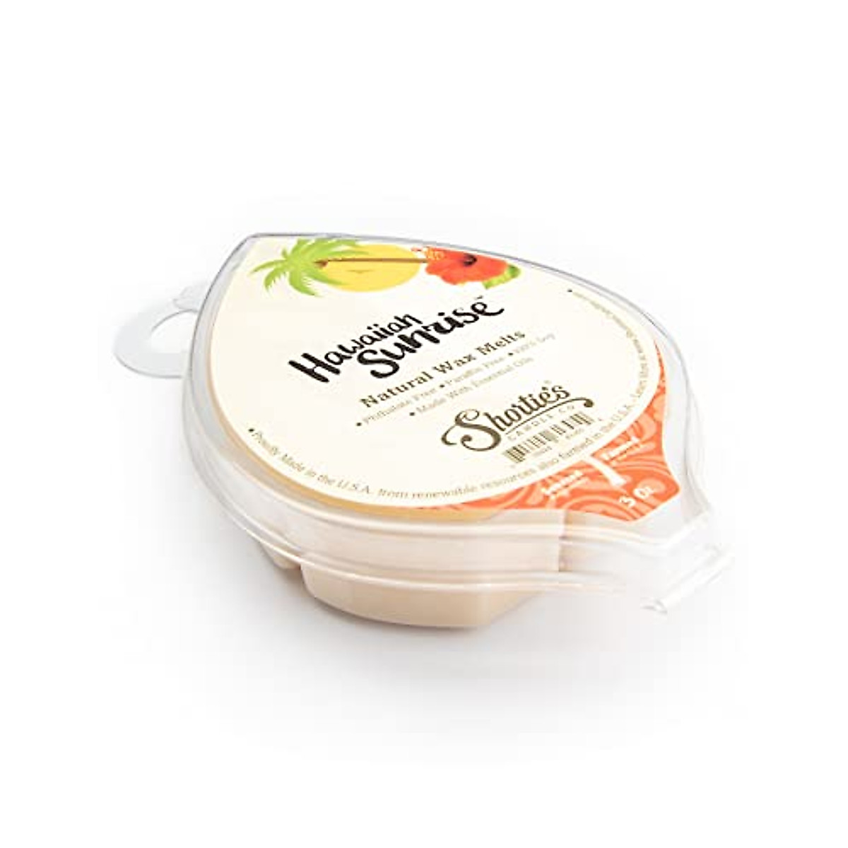 Shortie's Candle Company Hawaiian Sunrise Natural Soy Wax Melts 3 Pack - 3 Highly Scented 3 Oz. Bars - Made with 100% Soy and Essential Fragrance Oils - Phthalate & Paraffin Free, Vegan, Non-Toxic