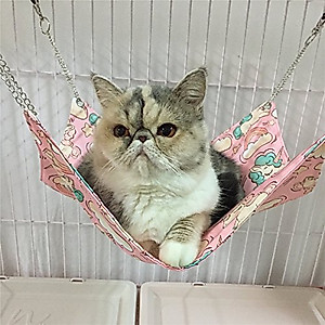 Ferret Cat Hammock Bed for Cage 100% Handmade Pet Canvas Hammocks for Small Animals, Kitten, Guinea Pig, Bunny, Rabbit, Rat Comfortable Hanging Bed, Soft Sleepy Mat Pad for Sleeping and Resting