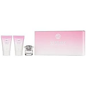 Versace Versace Bright Crystal By Versace for Women - 3 Pc Gift Set 5ml Edt Splash, 2x25ml Shower Gel, Body, 3count
