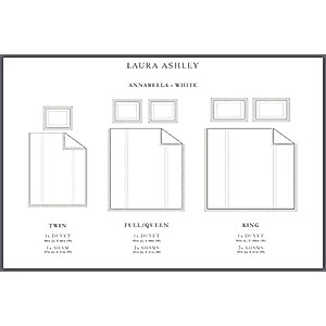 Laura Ashley Home - Queen Comforter Set, Reversible Cotton Bedding with Matching Shams, Stylish Home Decor for All Seasons (Annabella White, Queen)