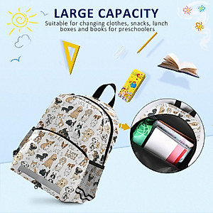 Toddler Backpack for Boys Girls Cute Dogs Kindergarten Preschool School Bookbag Mini Bag 3-6 Years Kids Child Safety Leash