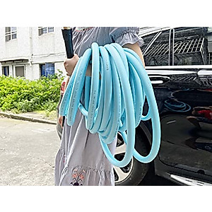 SANFU Hybrid Garden Water Hose 5/8 IN X 25 FT, 180PSI, Heavy Duty, Lightweight, Flexible Non-Kinking with Swivel Grip Handle Female and 3/4" GHT Solid Brass Fittings, Drinking Water Hose For RV, Azure