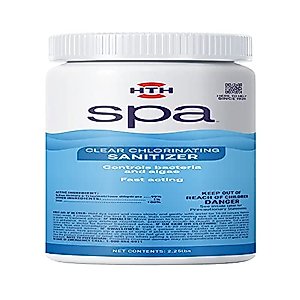 HTH Spa Care Clear Chlorinating Sanitizer, Spa & Hot Tub Chemical Controls Bacteria and Algae, 2.25 lbs