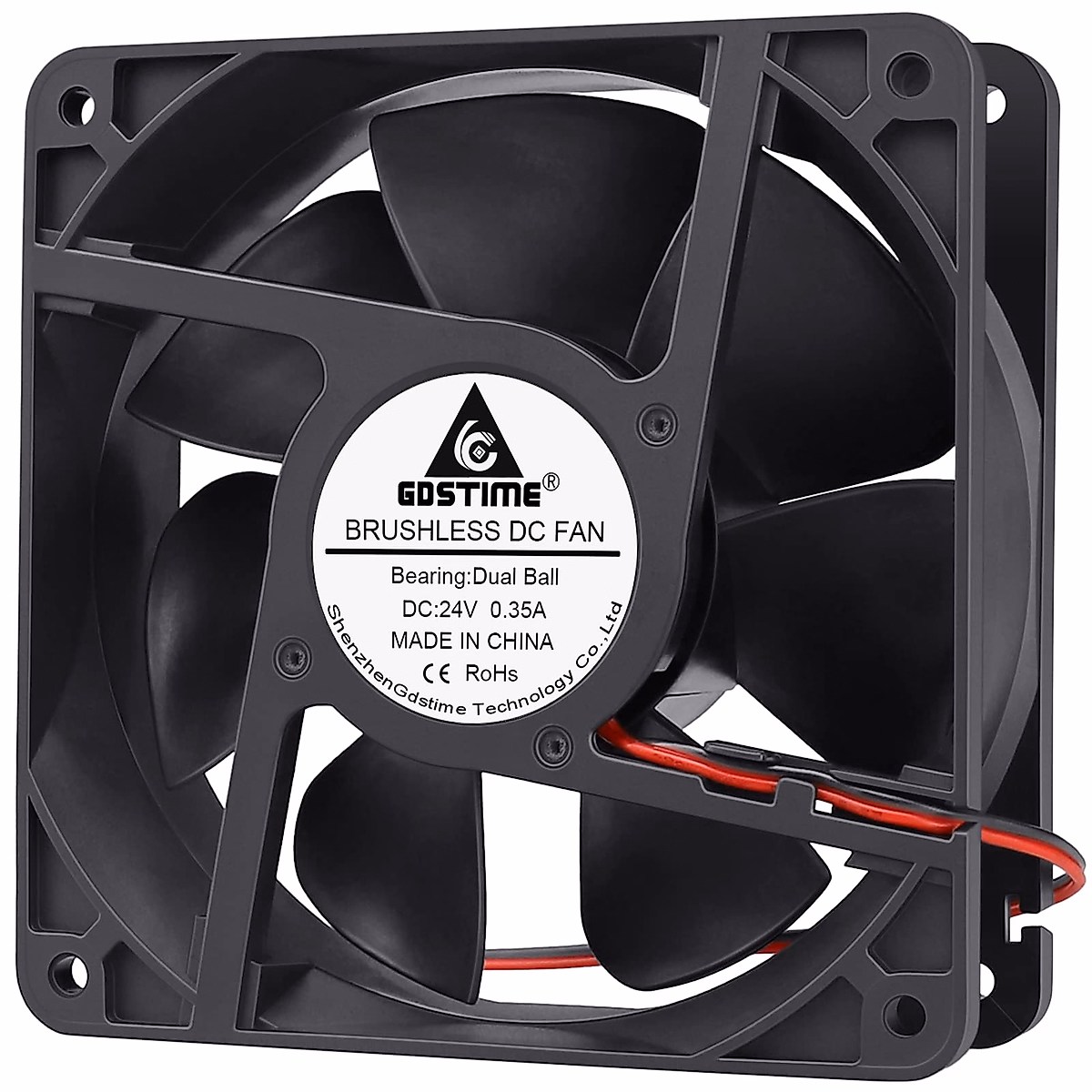 GDSTIME Dual Ball Bearings 1238 Cooling Fan, 120mm x 38mm 24V DC 125CFM Brushless Cooler Fan