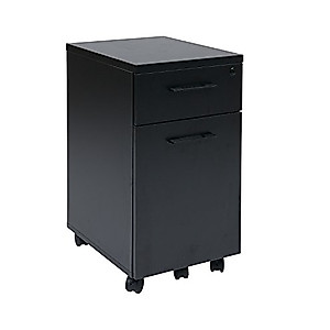 Pro-Line II/OSP Designs PRD3085-BLK Prado Mobile File in with Hidden Drawer and Castors, Black
