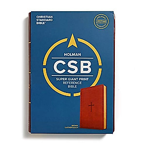 CSB Super Giant Print Reference Bible, Brown LeatherTouch