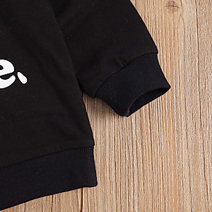 Toddler Baby Boy Girl Valentine 's Day Sweatshirt Love You More Pullover Tops Casual Unisex Baby Clothes (Black, 3-4 Years)