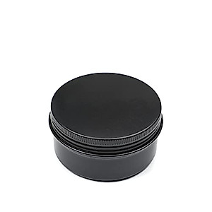 Othmro 3pcs 2.7oz Metal Round Tins Aluminum Tin Cans Containers with Screw Lid, 68 * 35mm(DxH) Black tin cans for Salve, Spices, Lip Balm, Tea or Candies 80ml