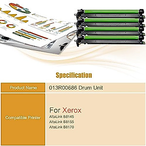 013R00686 Drum Unit, Compatible for Xerox AltaLink B8145 B8155 B8170 Printers, High Yield 80500 Pages (1 Pack)