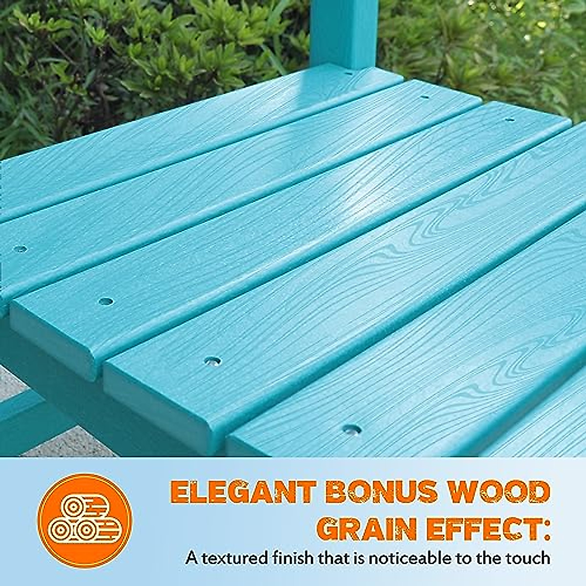 MUPATER HDPE Rocking Chairs Set of 2, High Back Smooth Rocking Chairs with 350 lbs Weight Capacity, for Backyard, Fire Pit, Lawn, Garden and Indoor, Blue