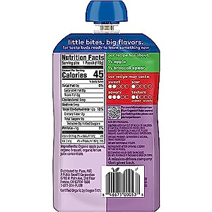 Plum Organics | Stage 2 | Organic Baby Food Meals [6+ Months] | Apple, & Broccoli | 4 Ounce Pouch (Pack Of 6)