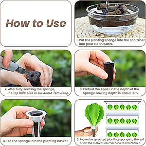 Cunhill 100 Pcs Hydroponic Plant Grow Sponges Pods Kit Root Plant Basket Seed Planting Kit Replacement Pod Cups Pot Hydroponic Pods for Garden Indoor Herb Hydroponic Growing System(Simple Style)