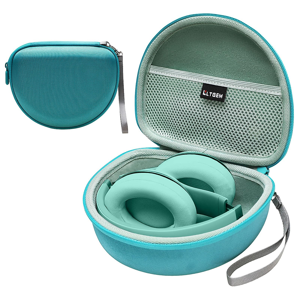 Headphone Case Compatible with Beats Studio Pro/Beats Solo 4 / Beats Studio 3 / Beats Solo 3 / Beats Solo 2 and for TOZO HT2 On-Ear Bluetooth Headphones - Peacock Green+Mint Green