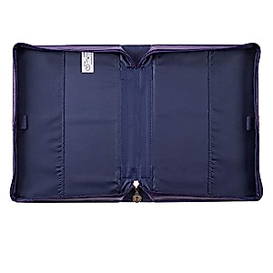 Christian Art Gifts Women's Fashion Bible Cover I Know The Plans, Purple/Gold Floral Faux Leather, Large