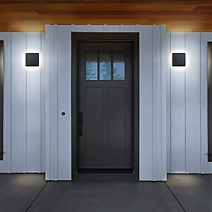 HOMEGLOW Edge LED Wall Light, Outdoor or Indoor Use. Black Modern Wall Sconce. Waterproof IP65. Warm White 3000k. AC 12W Hardwired. Durable Aluminum.