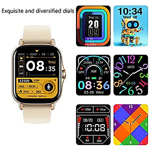 Fitness Tracker Smart Watch for Android iOS Phones,Smart-Watches Fit Watch for Man Women，Sleep Heart Rate Blood Oxygen Weather Breath Training IP68 Waterproof 8 Sports 1.69Inch (Rose Gold)