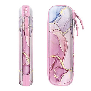 Fintie Holder Case for Apple Pencil (USB-C) & Apple Pencil (1st / 2nd Generation), PU Leather Protective Carrying Bag Sleeve Compatible with Apple Pen, USB Cable, Samsung Stylus, Dreamy Marble