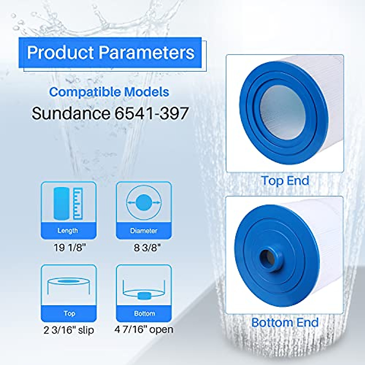 POOLPURE Replacement Filter for Sundance 6541-397, AK-6541397, UFC-397, Sundance Micro Clean Ultra Set, with Outer Filter # 6473-165 and Inner Filter 6473-164, 1 Pack