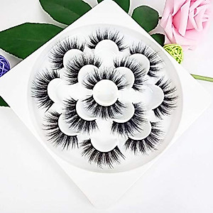 Veleasha Russian Strip Lashes and 5D Faux Mink Lashes ，Natural Lashes Wispy Fluffy False Eyelashes 2 Styles 2 Sets Pack