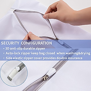 Delicates Mesh Laundry Bags, Mesh Laundry Bag for Delicates Washing Machine, Laundry Mesh Wash Bags for Blouse, Bra, Dress, T-shirt, Stocking, Underwear, Lingerie, Jeans - 3pcs SizeL