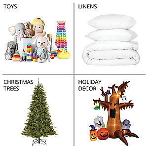 mDesign Extra Large Christmas Tree Storage Bag with Handles - Zippered Storage Tote - Durable Storage Container For Artificial Christmas Tree, Wreaths, Garland and Holiday Decor - Striped, Taupe/Tan