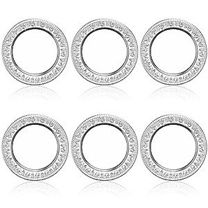 ZENFUN 6 Pack 12" Stainless Steel Charger Plates, Round Metal Plates with Flower Pattern, Large Serving Camping Plates for Home Kichten, Banquets, Parties, Restaurants