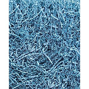 MagicWater Supply Soft & Thin Cut Crinkle Paper Shred Filler (1/2 LB) for Gift Wrapping & Basket Filling - Baby Blue