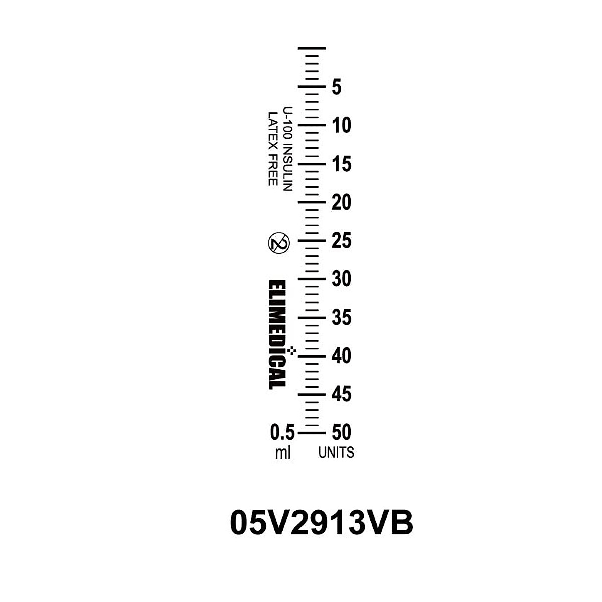 Elimedical Veterinary Insulin Syringe, U-100, 0.5cc (ml), 29g x 1/2 inch (12.7mm), Individually Packed, for Pet Cat or Dog, 100 per Box, 05V2913VB