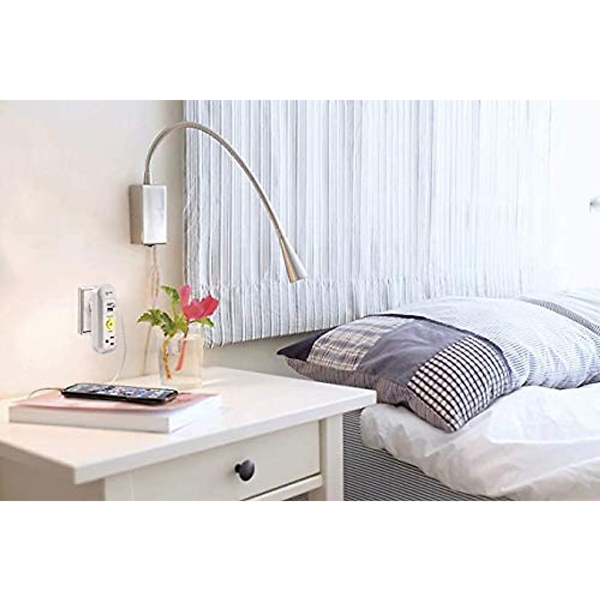 Travel Outlet Extender with Surge Protection 1 Outlet 2 USB for Home, Hotel, and Office by Easylife Tech