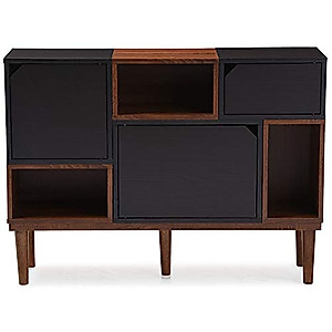 Baxton Studio FP-6794-Oak/Espresso Cabinet, One Size, Espresso