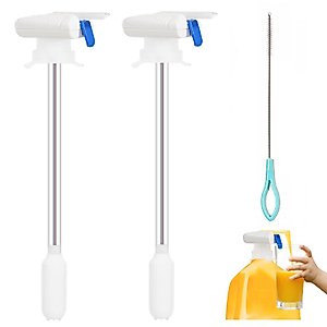 Wokuya 2Pack Automatic Drink Dispenser,Hands-Free Beverage Dispenser for Fridge,Easy Electric Milk Jug Dispenser,Perfect for Milk Juice Water,Ideal for Parties Home Kitchen (Includes Cleaning Brush)