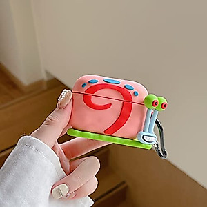 CASEVERSE Case for AirPods Pro/AirPods Pro 2nd Generation with Keychain, 3D Soft Silicone Anime Cute Snails Shockproof Protective Cover for Girl Boy